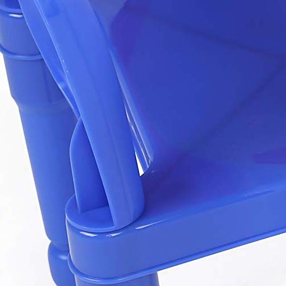 Humble Crew, White/Blue/Red Kids 2-in-1 Plastic Building Blocks-Compatible Activity Table and 2 Chairs Set, Square, Toddler