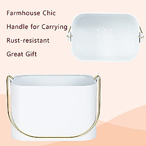 FULL TREND 2 PCS Utensil Caddy, Flatware Holder with 4 Compartments Silverware Organizer Farmhouse Kitchen Decor Perfect for Home, Kitchen, Countertop, Party, Camping, Outdoor and Restaurant