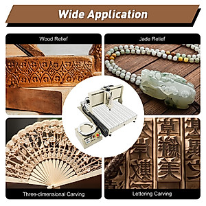 USB 4 Axis CNC 6090 Router Kit MACH3 Control +2.2KW CNC Router Small Wood Metal Engraving Milling Machine,3D Milling Engraving Machine with Controller for Wood Relief, Three-dimensional Carving