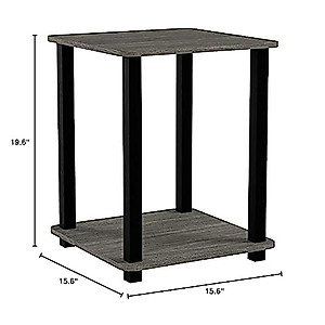 Furinno Simplistic Set of 2 End Table, French Oak Grey/Black