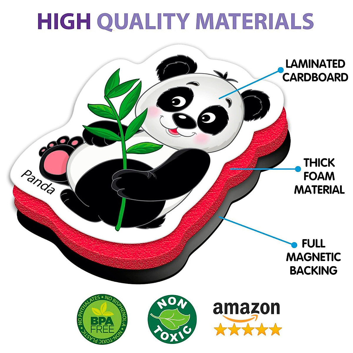 Little World Large Set of 28 Foam Fridge Magnets for Toddlers 1-3 - Refrigerator Magnets for Kids – Baby Magnets for Refrigerator 1 year old - Forest Magnetic Animals - Animal Magnets for Toddlers 1-3