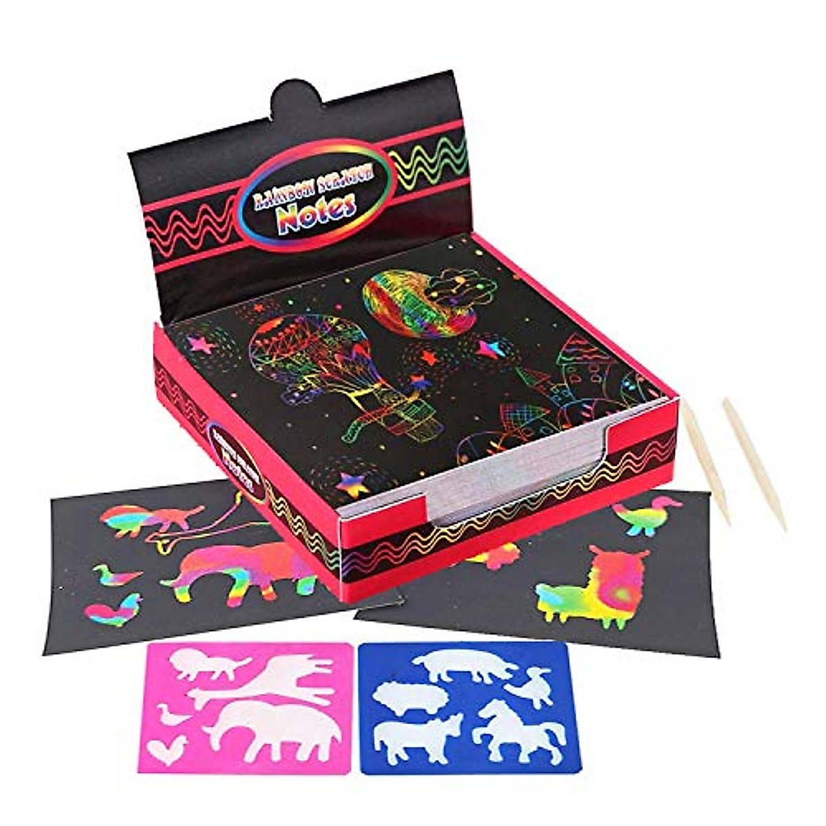 Scratch Art for Kids, 100 Magic Arts and Crafts for Kids, Paint for Kids Birthday Game Party Christmas Craft Gifts, Cool Toys for girls and Girls Use imagination to Create Children's Own Paintings