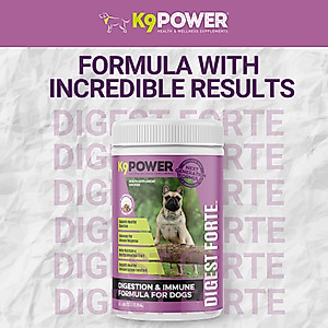 K9 Power Digest Forte for Dogs 1lb – Digestive Support - Enhances Nutrient Absorption - Balances Gut Flora - Eases Discomfort & Boosts Immunity
