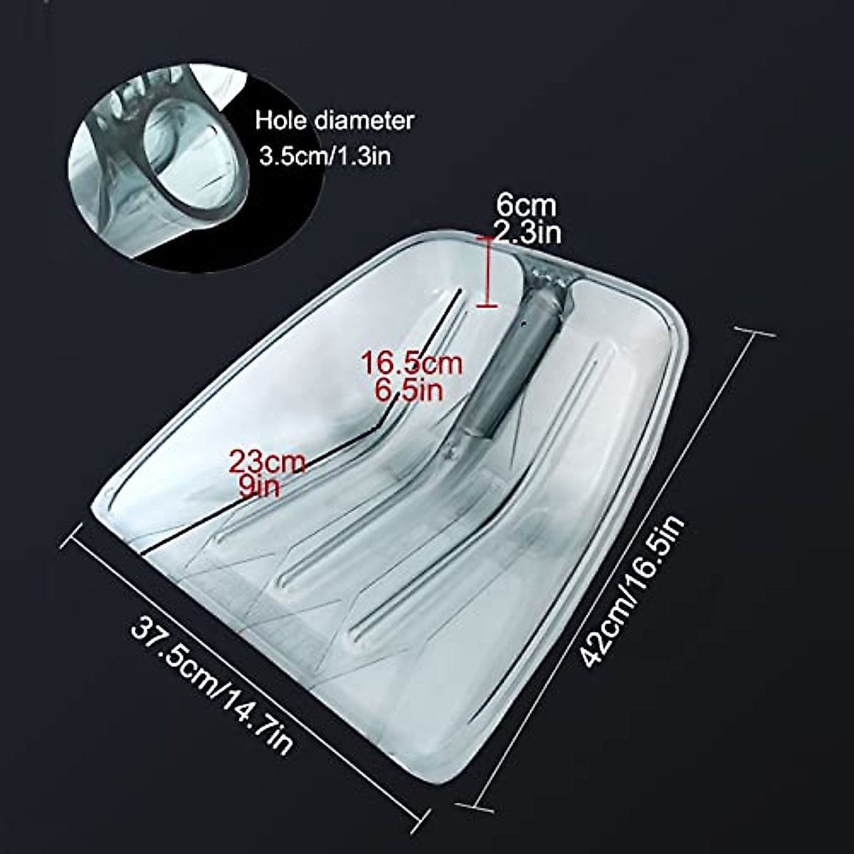 Snow Shovel, Shovel Head, Square Shovels with Wooden Straight Handle, Clear Polypropylene Snow Shovel, Sturdy and Durable, Strong Load-bearing Capacity, for Driveway Home Garden Camping Beach ( Size :