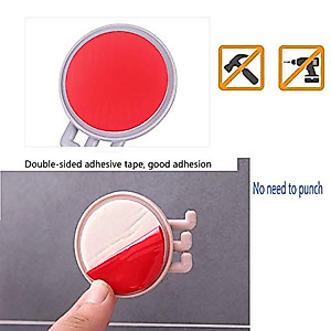 N/ 4 Round Non-Marking Hooks for Storage in Kitchen, Bathroom Storage Room and Wardrobe Room Without Drilling