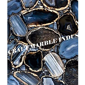 Dark Agate Stone Round 18" x 18" Inch Side & Corner Table Top, Dark Agate Stone Round Coffee & Centre Table Top, Dark Agate Stone Geode Table Top, Piece Of Conversation, Family Heir Loom