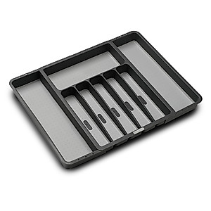 madesmart Expandable Silverware Tray - Granite | CLASSIC COLLECTION | 8-Compartments | Kitchen Organizer | Soft-Grip Lining | Easy to Clean | BPA-Free