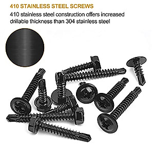 VIGRUE #8 and #10 Black Self Drilling Screws Assortment Kit