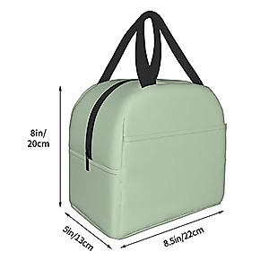 YvoneDBrownn Solid Sage Mint Green Matching Lunch Bag Cooler Bag Women Tote Bag Insulated Lunch Box Water-resistant Thermal for womenPicnicBoatingBeachFishingWork, Black, One Size