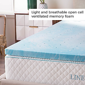 LINENSPA 2 Inch Gel Swirl Memory Foam Mattress Topper – Cooling Gel Infused – Pressure Relieving – CertiPUR Certified - Twin