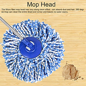 Huhushop Spin Mop Head Refills Microfiber Round Spin Mop Head Replacement for Universal Spin Mop System Perfect for Home Commercial Use (Blue+White)