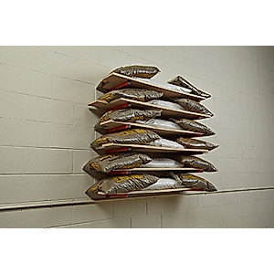 Bora Wood Organizer and Lumber Storage Metal Rack with 6-Level Wall Mount – Indoor and Outdoor Use, In Orange | PBR-001