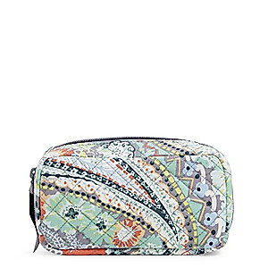 Vera Bradley Women's Cotton Zip-around Essential Oil Case, Citrus Paisley - Recycled Cotton, One Size
