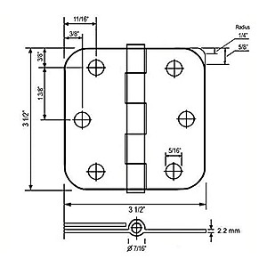 JTSQ 30 Pack 3.5" Interior Door Hinges with 5/8" Radius Hinge Door-Hinges Door Hinges Door Hinges Kitchen Cabinet Hinges Hinges for Kitchen cabinets Door Hinge Door Hardware Cabinet Hinge Hinges