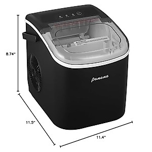 Panana Countertop Ice Makers,Automatic Clean,Portable Ice Maker 9 Bullet Ice Ready in 7-12min,26.5lbs/24H,for Home/Kitchen/Office/Party,Black