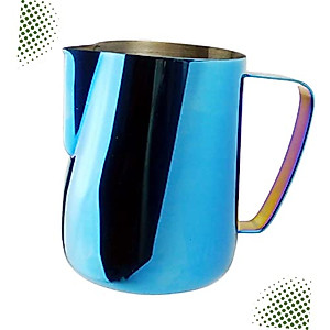 HOLIDYOYO Coffee Storage Cup Espresso Machines Latte Art Cup Tea Creamer Pitcher Cappuccino Maker Pitcher Coffee Container Simple Coffee Cup Espresso Shots Coffee Frothing Pitcher Blue