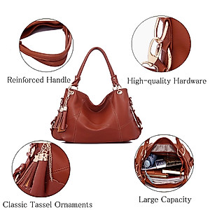 FiveloveTwo Women Top-Handle Bag Shoulder Bag Satchel Handbags Tote Bags Purse Khaki