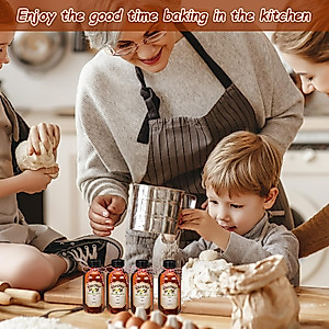 Uiifan 8 Pcs Vanilla Extract Bottles Boston Round Bottles with Caps Glass Bottle and 8 Pcs Vanilla Extract Labels Stickers for Syrup Gift Glass Food Storage Canister Set Sauce Beans (4 oz)