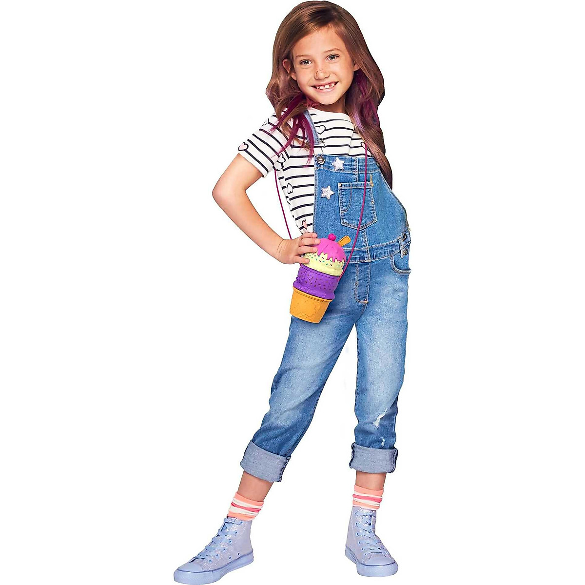 Polly Pocket 2-in-1 Travel Toy Playset, Spin 'N Surprise Ice Cream Cone with Micro Polly & Lila Dolls & 25 Accessories