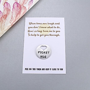 When Times are Tough Little Keepsake Pocket Hug Token & Greeting Card for Friends Family, Positivity Cheer Pick Me Up Mental Health Gift, Think of You Missing You Gift