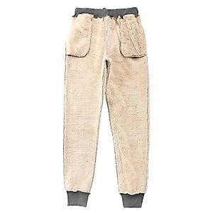 Yeokou Women's Warm Sherpa Lined Athletic Sweatpants Jogger Fleece Pants(X-Large, Grey)