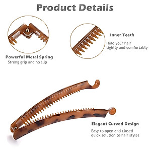 6 Pieces Banana Hair Clips for Women,Cute Banana Clip for Thin Fine Thick hair,Non Slip Banana Claw Clips