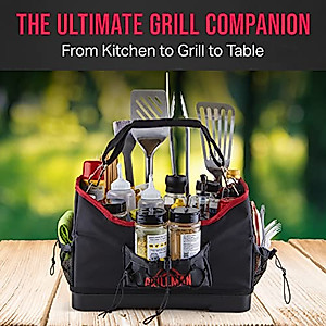 Grillman Large Griddle/Grill Caddy – BBQ/Tailgating Accessories, BBQ Storage Caddy - Blackstone Grill Condiment Holder - Blackstone Cook Caddy – Tool Organizer - Grilling Gifts for Men, Father's Day