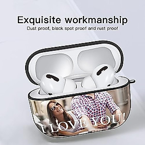 Custom Case for Apple AirPod - Personalized Case Compatible with AirPods Pro with Keychain, Custom Your Photo/Text/Name, Shock Absorption, Personalized Gift for Men and Women