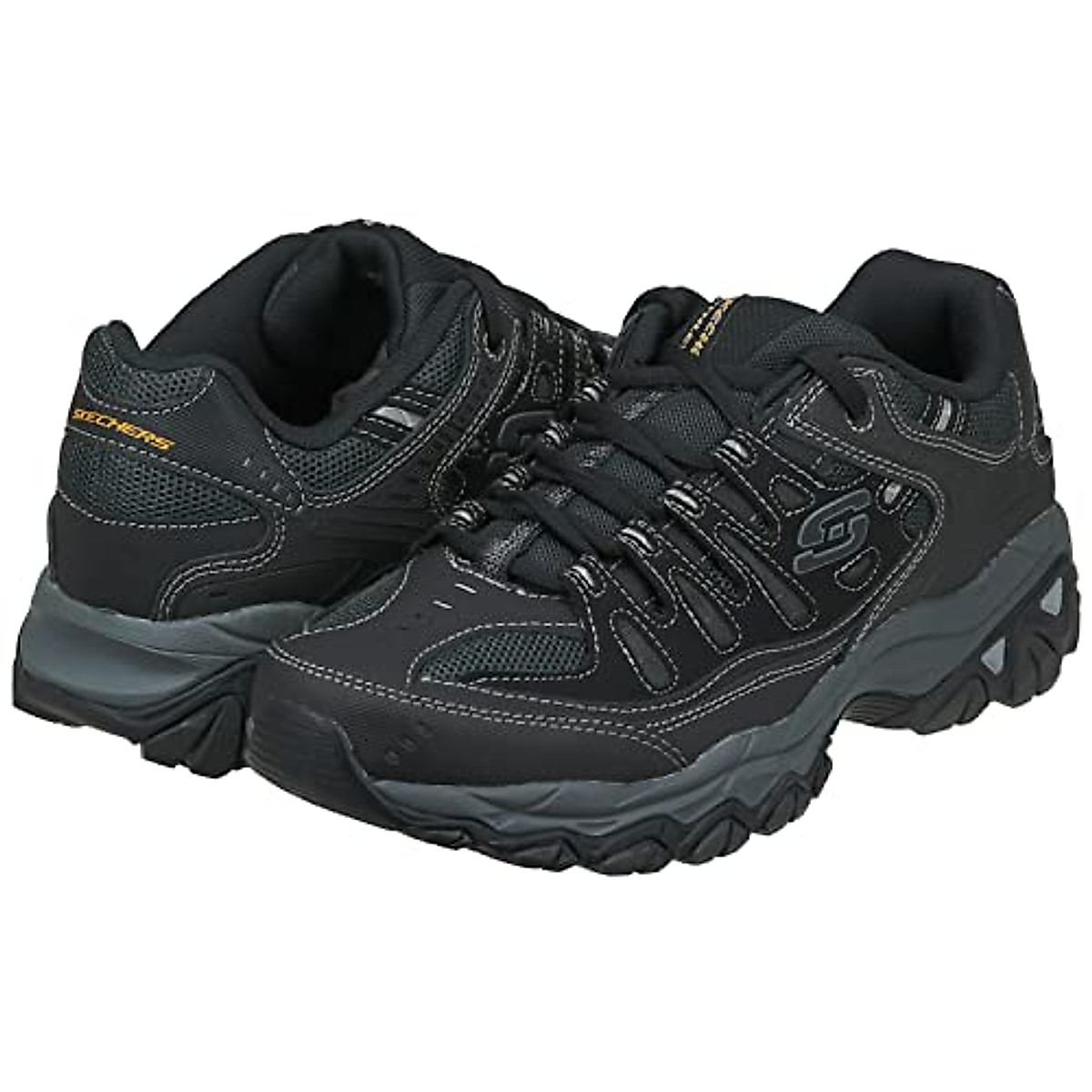 Skechers mens Afterburn M. Fit fashion sneakers, Black, 10 X-Wide US