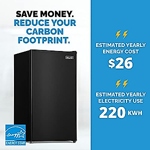 NewAir 3.3 Cu.Ft Black Mini Fridge | Adjustable Shelves and Reversible Door | Small Refrigerator,Dorm Refrigerators,Compact Refrigerator, Energy Efficient
