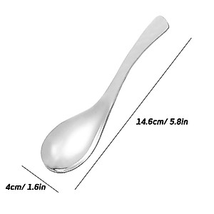 Set of 6, Heavy-Duty Soup Spoons, findTop Stainless Steel Soup Spoons, Table Spoons- 5.8 Inches