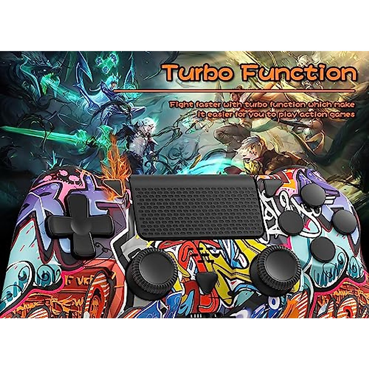 Gamrombo 【Upgraded 2 Pack Wireless Controller Replacement for PS4, Compatible with Playstation 4/Pro/Slim/PC Windows, Built-in 1000mAh Battery with Dual Vibration/6-Axis Motion Sensor/Audio Jack