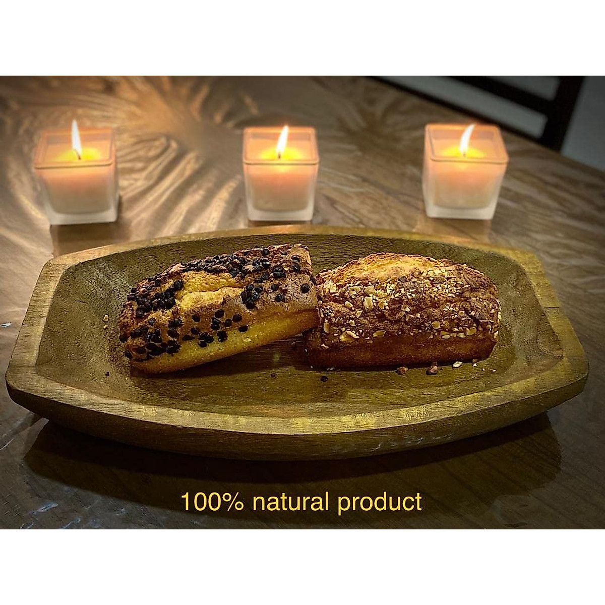 Wood Dough Bowl 17.75", Long Decorative Bowl, Wooden Fruit bowls, Wood Bread Bowl, Wood Bowls for decor, Living Room Accessories, Table Centerpieces For Dining room, Hand Carved Wooden Bowl