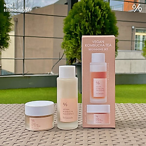 Dr.Ceuracle by leegeehaam Vegan Kombucha Tea Beginning Set - Korean Skincare Starter Kit, Essence (50 ml / 1.69 fl oz) and Gel Cream (30g / 1.05 oz)