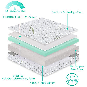 Opoiar Twin Kids Mattress 6 Inch, Memory Foam Mattress for Kids Twin Size in a Box,Medium Firm Bamboo Gel Infused Mattress for Bunk Bed,with White Cover,Made in USA,Supportive,CertiPUR-US