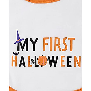 The Children's Place 1st Holidays Baby Bibs 2-Pack, Halloween/PUMPKI, ONE Size