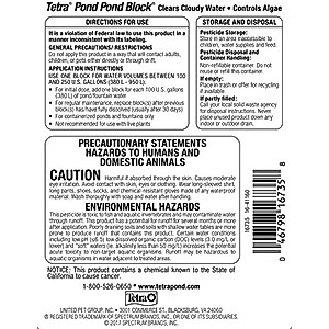 Tetra Pond Block 4 Count, Controls Algae Growth In Ornamental Fish Ponds (16735)