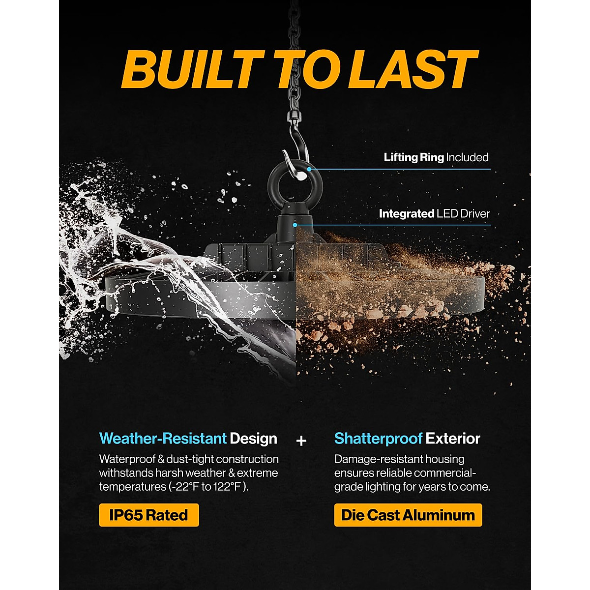 Sunco UFO LED High Bay Light, Lighting for Warehouse, 3500K Neutral White, 150W, 21000 LM, 100-277V, Dimmable 0-10V, IP65 Waterproof, Super Bright, UL 2 Pack