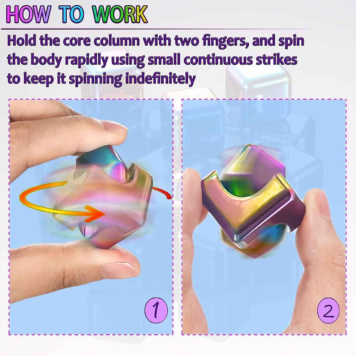 Fidget Spinner Toys Cube Adults, Easter Basket Stuffers for Teens Metal EDC Cool Desk Gadgets Office Toys Small Anxiety Figette Sensory Toy, ADHD Tool Fingears Figet Stress Valentine Gift for Boys