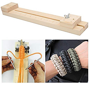 Mothinessto Paracord Bracelet Weaving Jig Kit Wooden Wristband Necklace Maker Adjustable Length Paracord Jig DIY Craft Fixing Tool