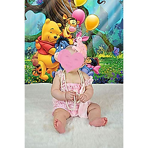 Little Bear Photography Backdrop 7x5ft Vinyl Newborn Baby Shower Forest Friends Cartoon Animals Baby Boys Girls Birthday Party Banner Decorations Cake Table Photo Booths Studio Props Supplies