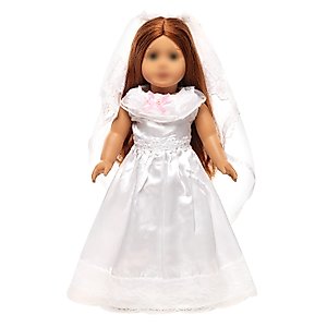 BARWA Doll Clothes Wedding Dresses for American 18 inch Dolls