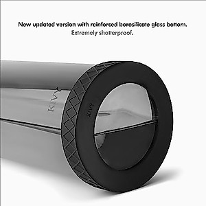 KIVY 32 oz Glass Water Bottle with Silicone Sleeve - BPA free Glass Water Bottles 32 oz - Black water bottles glass bottle - Borosilicate glass water bottle 32 oz - Reusable black water bottle glass