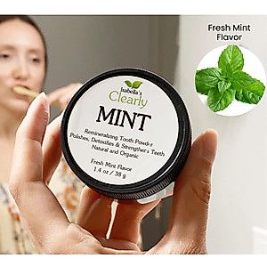 Isabella’s Clearly Mint Remineralizing Tooth Powder | Teeth Whitening Natural Fluoride Free Toothpaste for Adults, Kids, Sensitive Teeth and Gums | Xylitol, Baking Soda, Clay, Calcium (Mint Flavor)