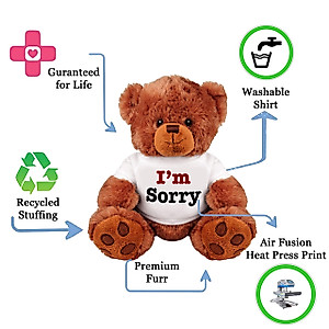 I Am Sorry Teddy Bear - Cute and Cuddly : Funny Teddy Bear Couple Gift : Romantic Medium Teddy Bear Stuffed Animal