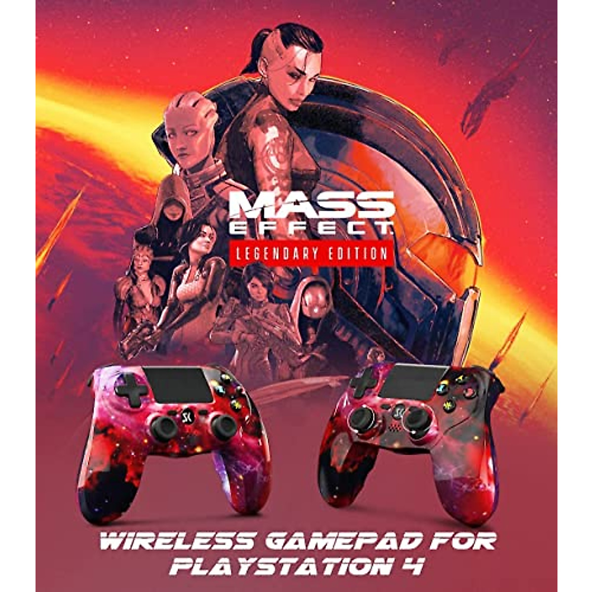 Kujian Wireless Controller for PS4, High Performance Double Shock Game Controller Compatible with Playstation 4/Slim/Pro/PC Gaming Controller with Sensitive Touch Pad, Motion Sensor(Nebula Series)