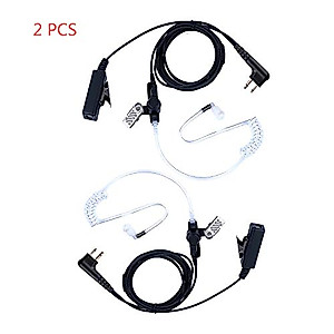 KEYBLU 2 Pcs 2-Wire Surveillance Acoustic Tube Walkie Talkie Earpiece/Headset Compatible with Motorola Radio CP200 CP200d CLS1410 CLS1110 CLS1413 GP2000 XU1100 PRO1150 MU12(2 PCS)