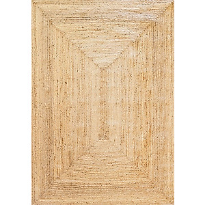 The Home Talk Handwoven Jute Rug 8' x 10' - Handmade Rustic Indoor Jute Rug - Sustainable & Eco-Friendly Design Adds Warmth and Texture to Living Room, Bedroom, or Dining Room