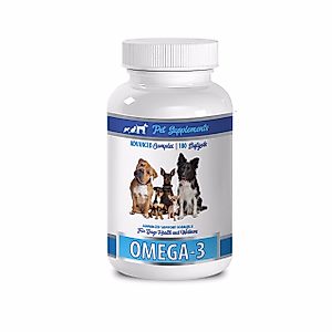 Dog Supplements for Skin and Coat - Dog Omega 3 Essential Fatty ACIDS - Advanced Formula - Hair and Coat Health - Natural - Dog Omega 3 Oil - 1 Bottle (180 Softgels)