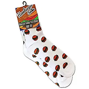 Gears Out Hamburger Socks - Weird Socks for Men and Women Grilling Fun BBQ Gifts Unisex Funny Burger Socks Teens Outdoor Grill Ideas Stocking Stuffers for Dads Meat